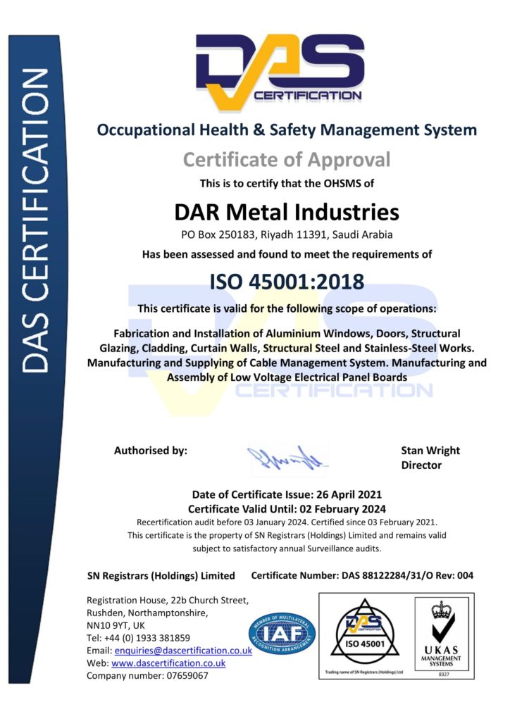 ISO CERTIFICATES – Dar Metal